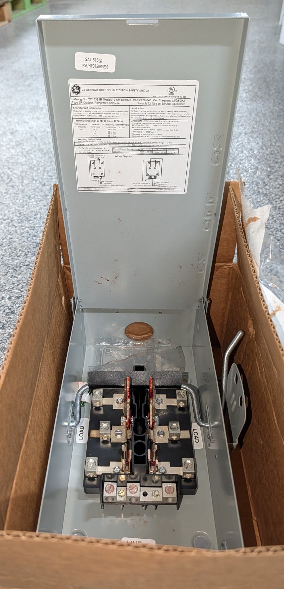 100 Amp 240-Volt Non-Fused Emergency Power Transfer Switch