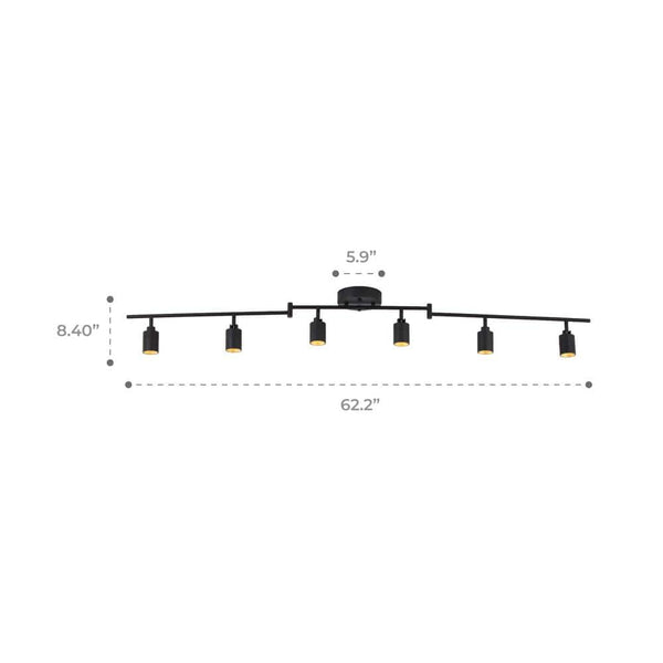 Shura 6-Head Integrated LED Swivel Track Light, Directional Spot Light