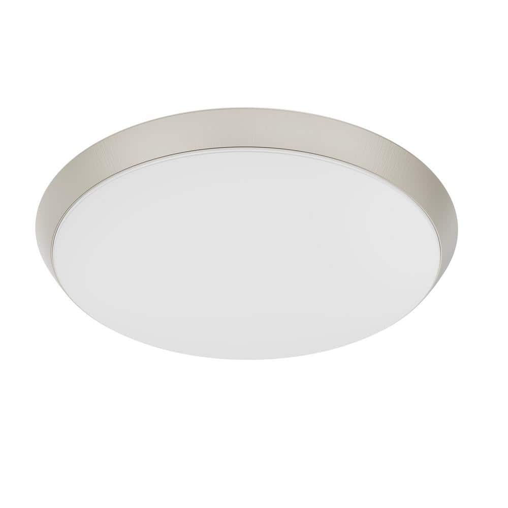 15 in. Brushed Nickel Integrated LED Dimmable Selectable CCT Flush Mou
