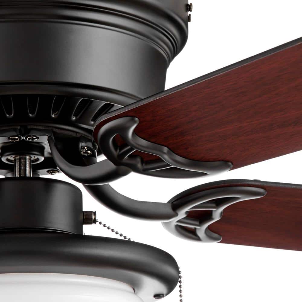 Hugger 44 in. LED Indoor Matte Black Ceiling Fan with Light Kit