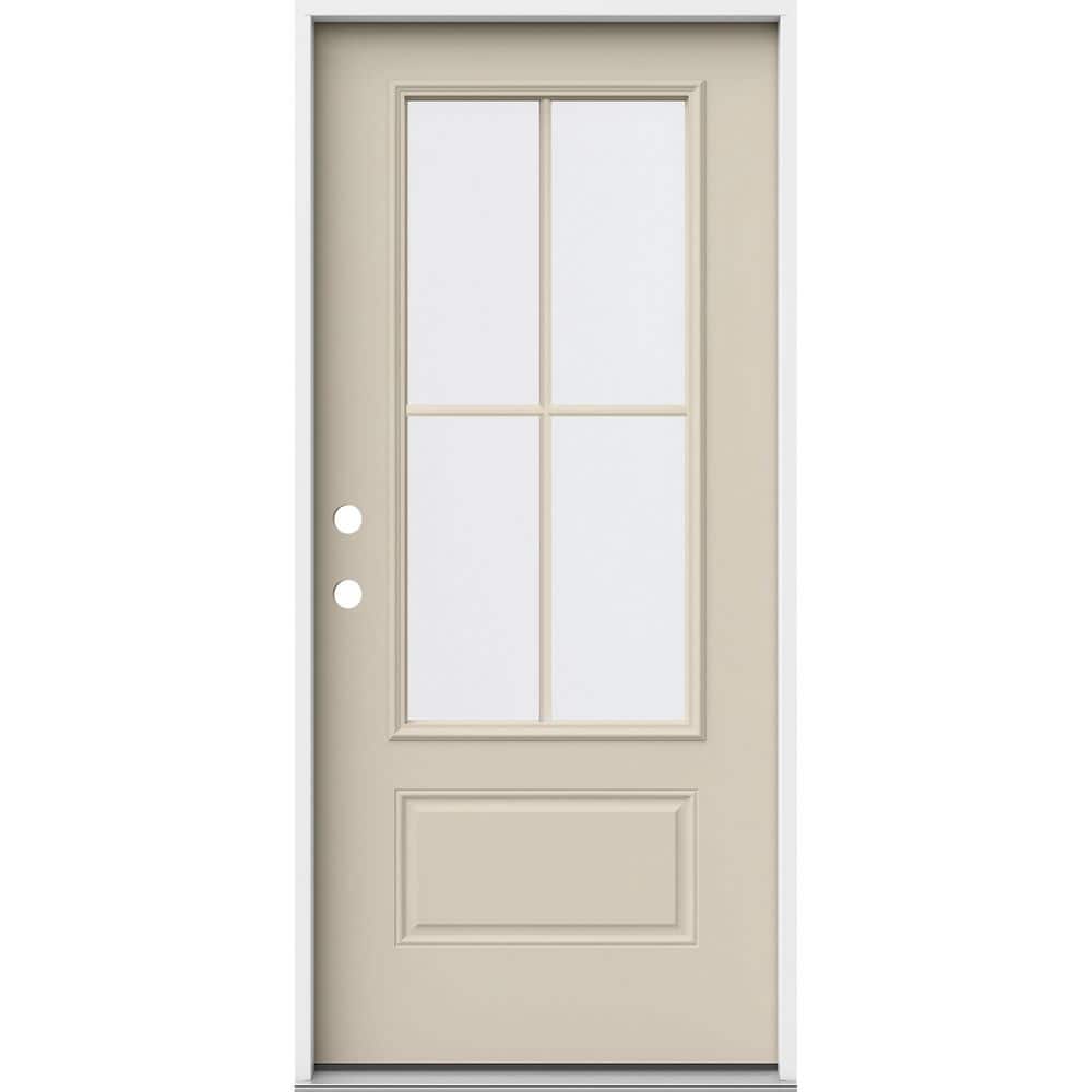 36 in. x 80 in. 1 Panel Right-Hand/Inswing 3/4 Lite Clear Glass Primed