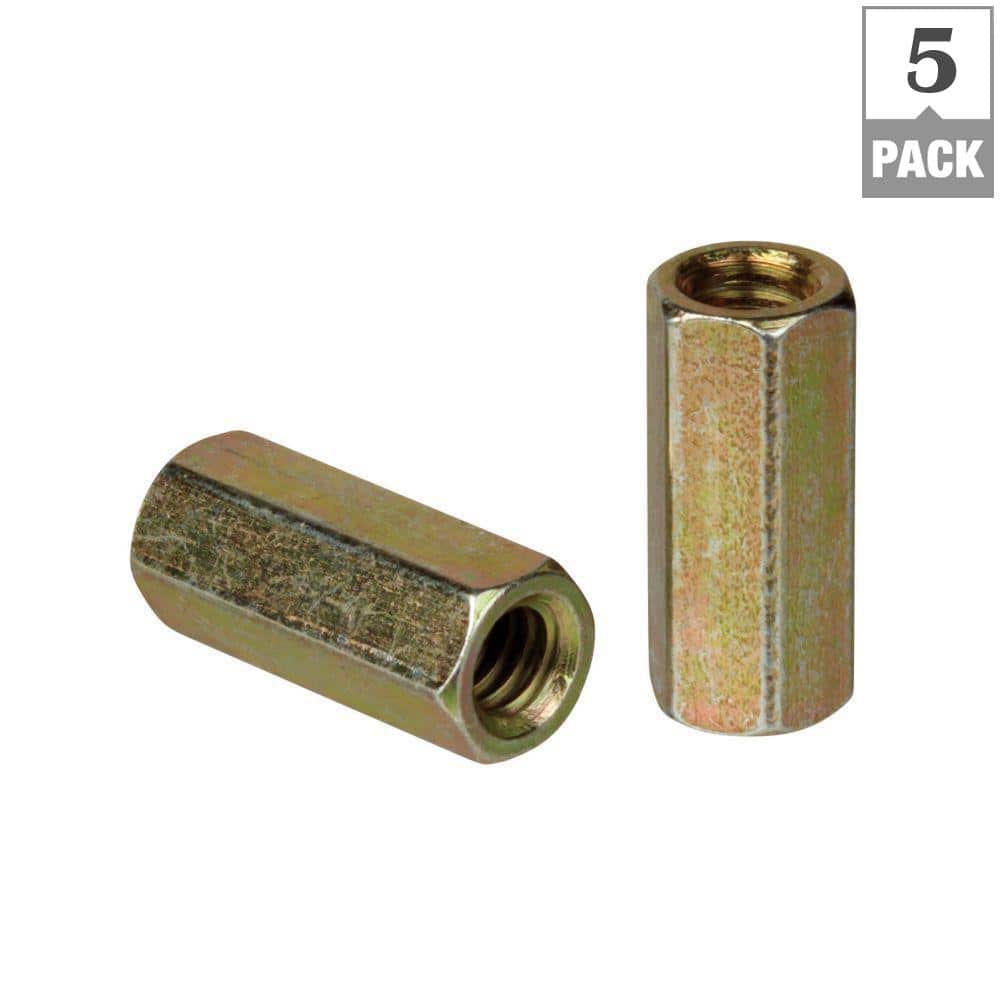 3/8 in. Threaded Rod Coupling - Gold Galvanized (Strut Fitting) (5-Pac