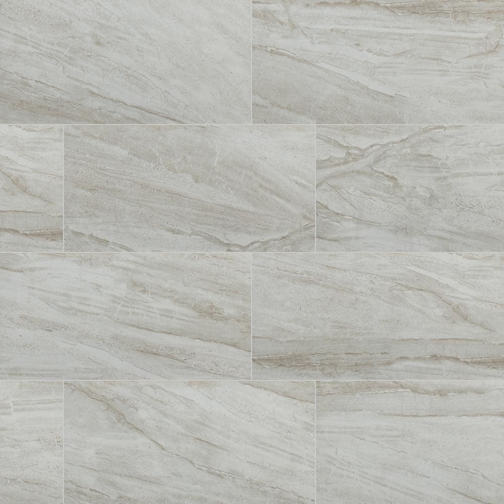 TrafficMaster Vigo Gris 12 in. x 24 in. Matte Ceramic Stone Look Floor