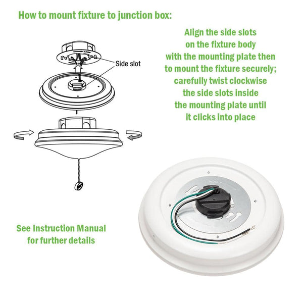 10 in. White Closet Light with Pull Chain LED Flush Mount Ceiling Ligh