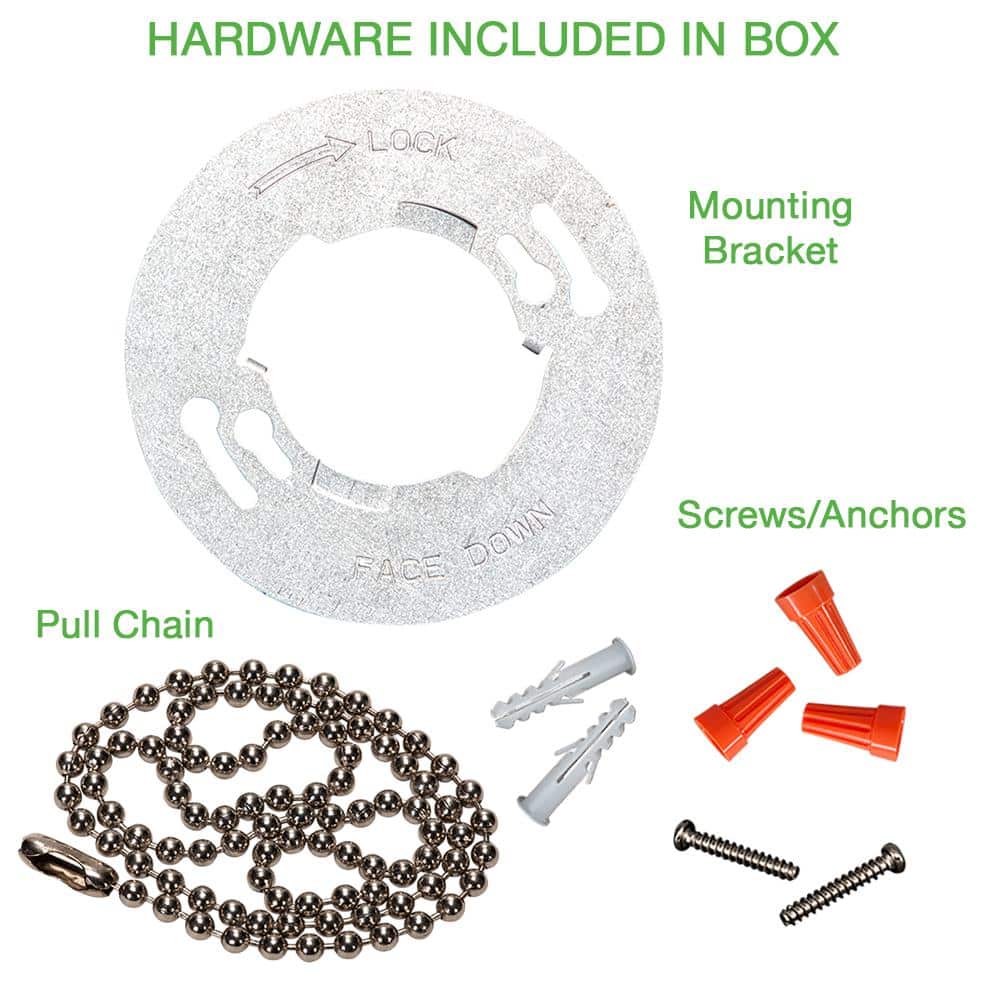 10 in. White Closet Light with Pull Chain LED Flush Mount Ceiling Ligh